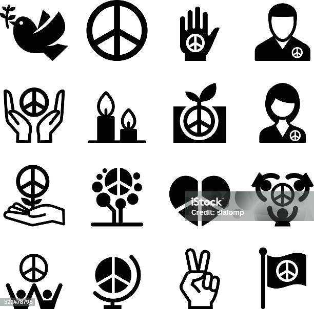 Peace 아이콘크기 개체 그룹에 대한 스톡 벡터 아트 및 기타 이미지 개체 그룹 기 기부함 Istock