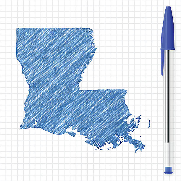 60 Drawing Of Louisiana State Illustrations Royalty Free Vector