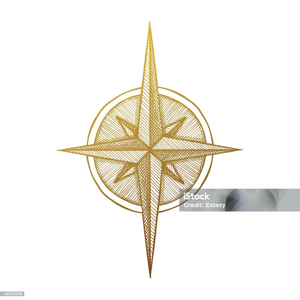 Hand Drawn Compass Wind Rose Symbol Stock Illustration Download Image