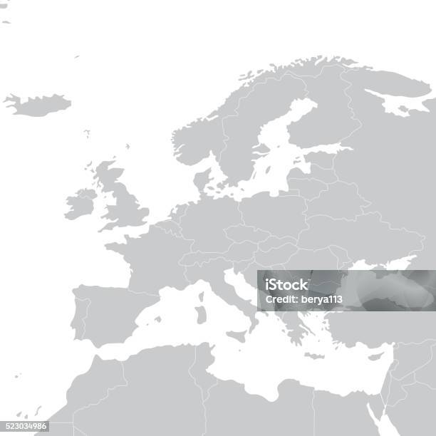 Grey Political Map Of Europe Political Europe Map Vector Illustration ... Grey Political Map Of Europe Political Europe Map Vector Illustration ...