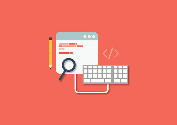 Writing Code Abstract Illustrations Royalty Free Vector Graphics