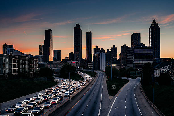Free Stock Photo of Silhouette of Atlanta skyline during a sunset ...