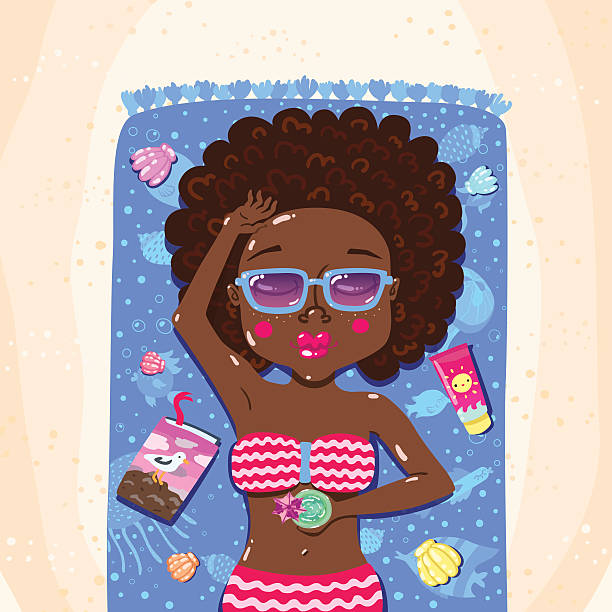 190 Black Woman Sun Cream Illustrations Royalty Free Vector Graphics