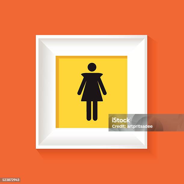 Bingkai Gambar Elegan Dengan Tanda Toilet Desain Bingkai Gambar 3d