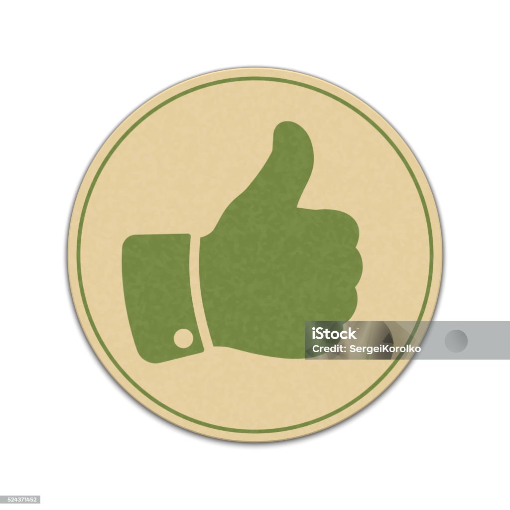 Stiker Jempol Kertas Terisolasi Pada Latar Belakang Putih Ilustrasi