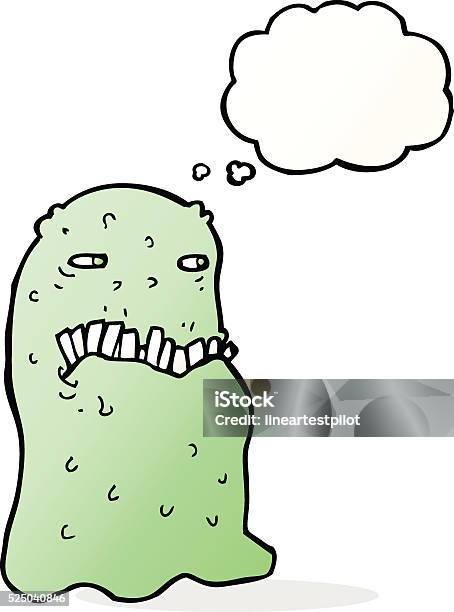 Kartun Hantu Kotor Dengan Gelembung Pemikiran Ilustrasi Stok Unduh