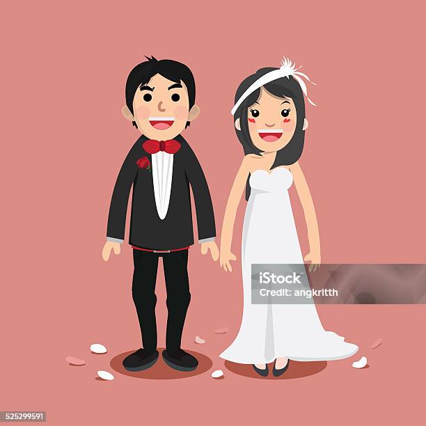 Hochzeitspaar Und Rosa Hintergrund Vector Illustrationen Stock Vektor