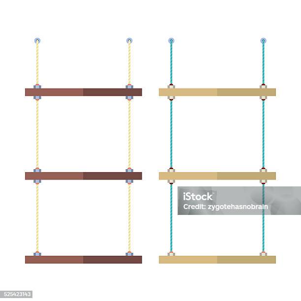 Set Of Empty Shelves Rope Vector Illustration向量圖形及更多一個物體圖片 一個物體 住宅內部