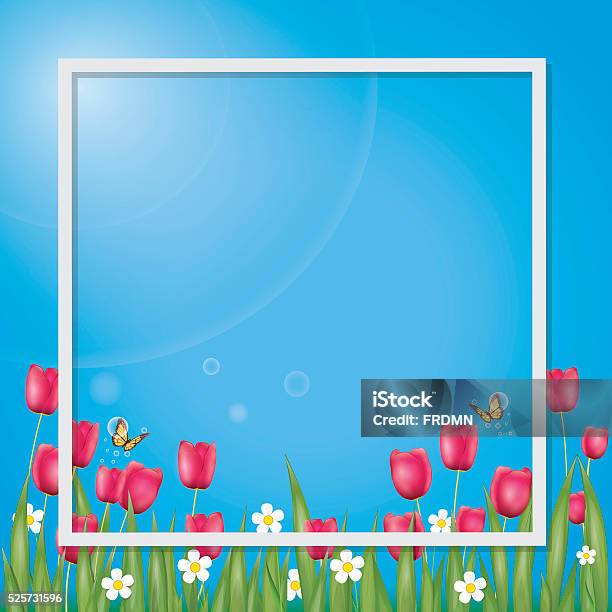 Tulip Garden Vector Background向量圖形及更多卡圖片 卡 室內裝潢 愛 Istock