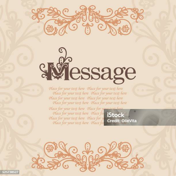 Vintage Invitation Card With Lace Ornament向量圖形及更多圓形圖片 圓形 奢侈 式樣 Istock