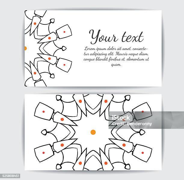 Invitation Business Card Or Banner Template Round Floral Vector