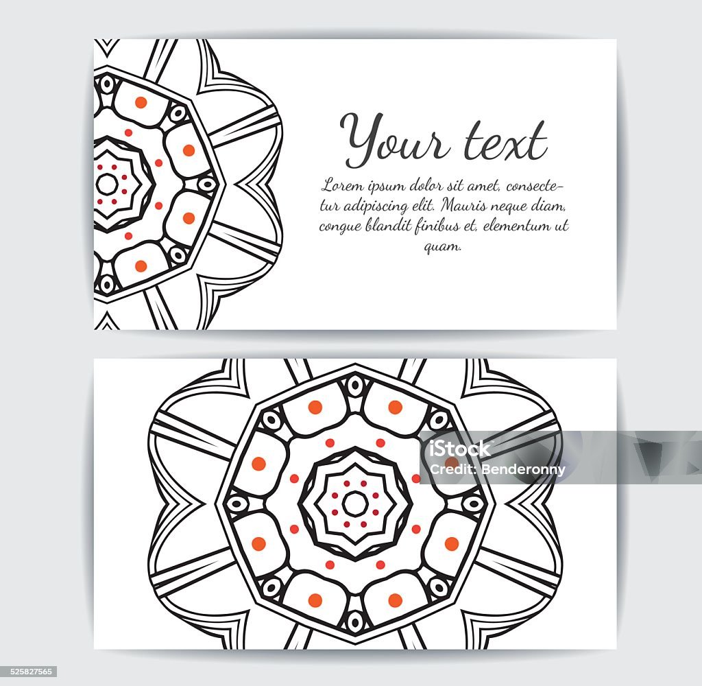 Invitation Business Card Or Banner Template Round Floral Vector