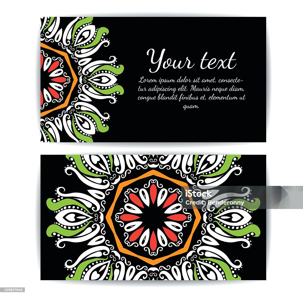 Invitation Business Card Or Banner Template Round Floral Vector