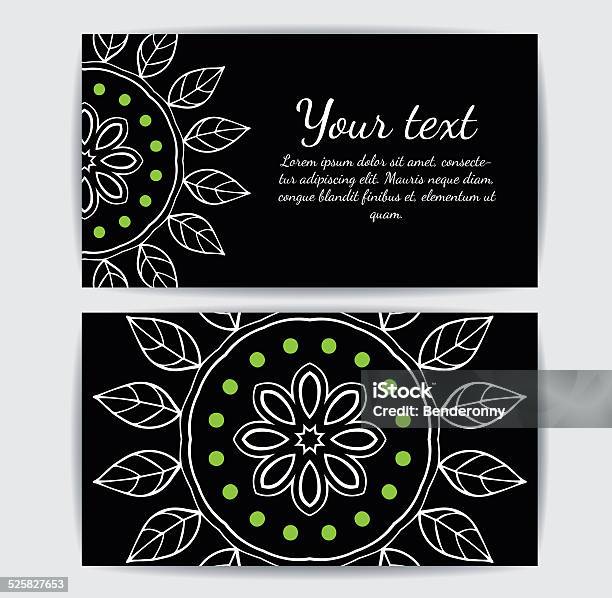 Invitation Business Card Or Banner Template Round Floral Vector