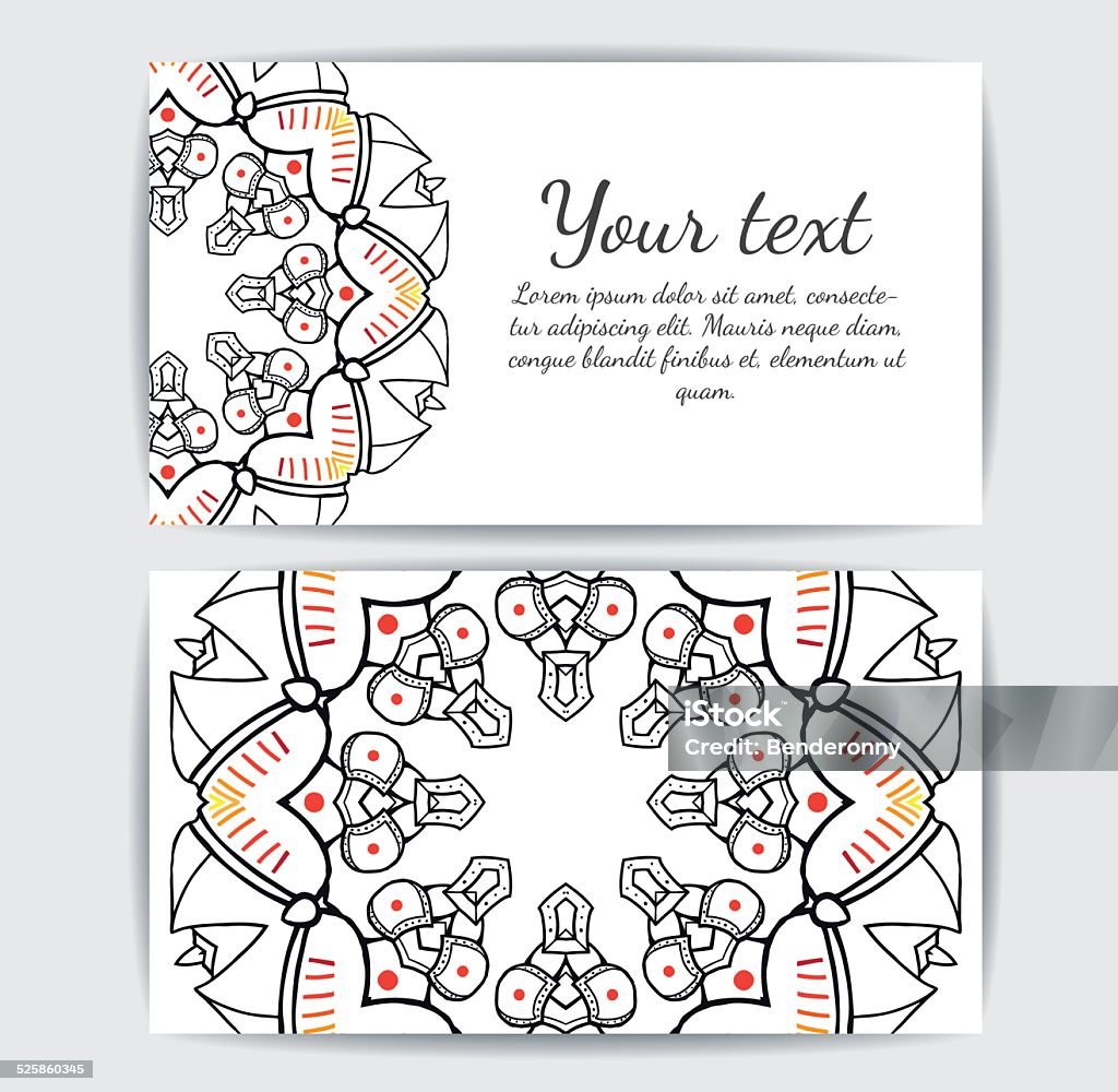 Invitation Business Card Or Banner Template Round Floral Vector