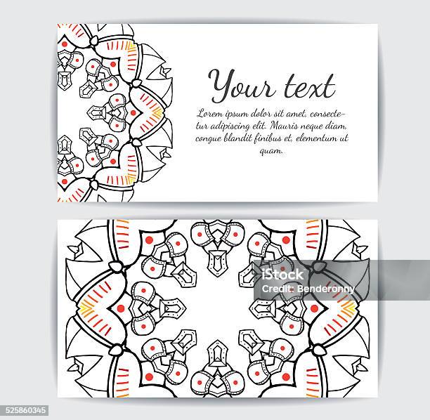 Invitation Business Card Or Banner Template Round Floral Vector