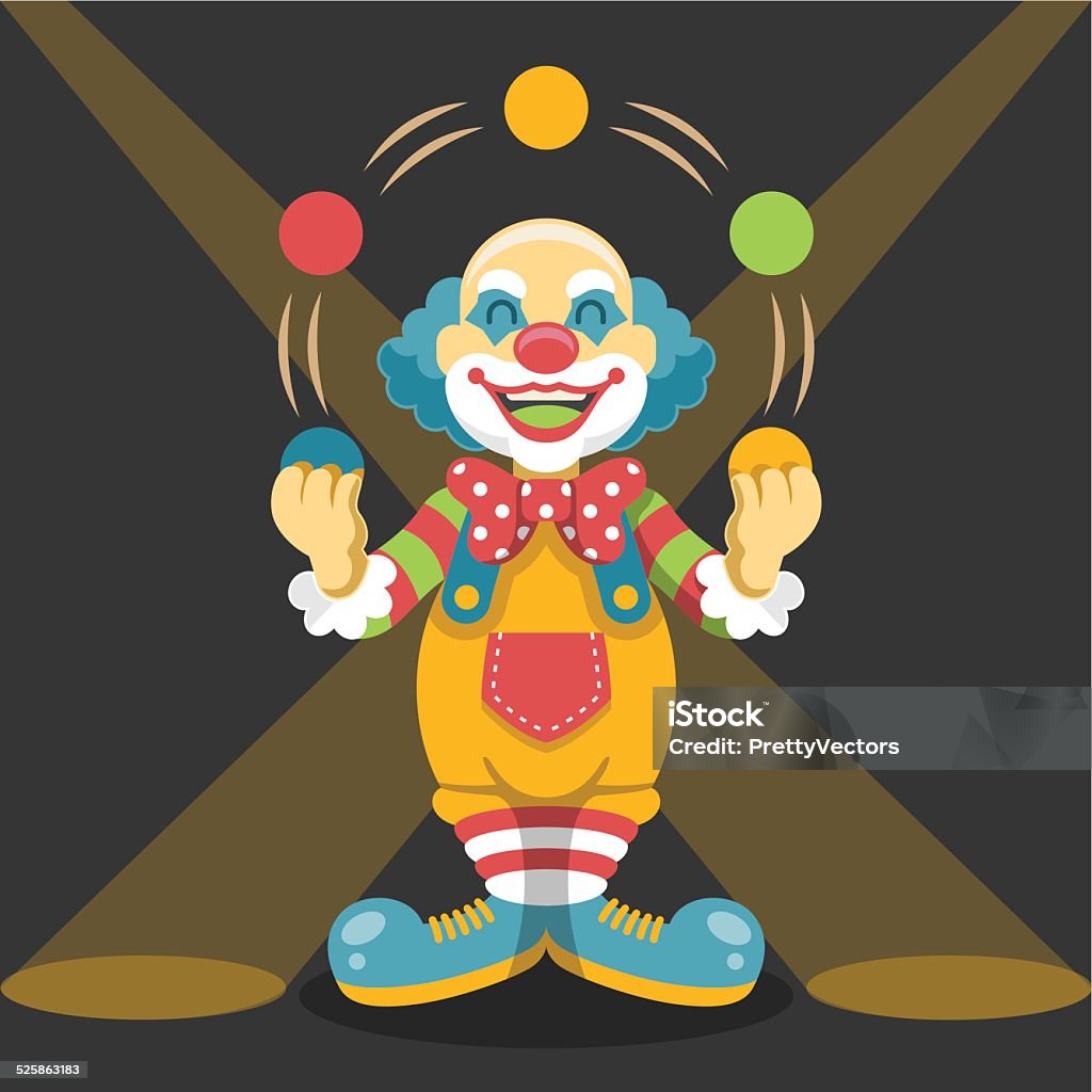 Circus Clown Vector Flat Illustration Stock Illustration Download Image Now Clown Spooky
