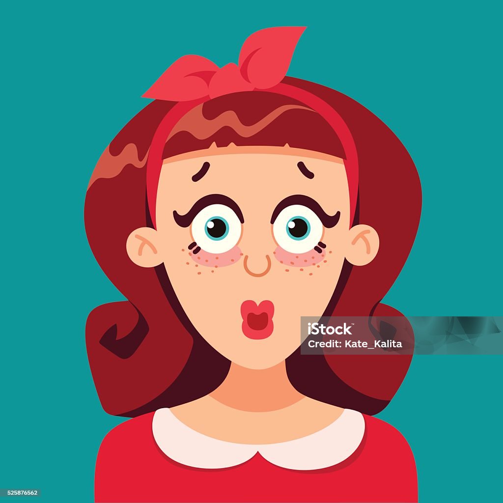 Ilustración De Chica Pinup Sorprendido Y Más Vectores Libres De Derechos De Adulto Adulto