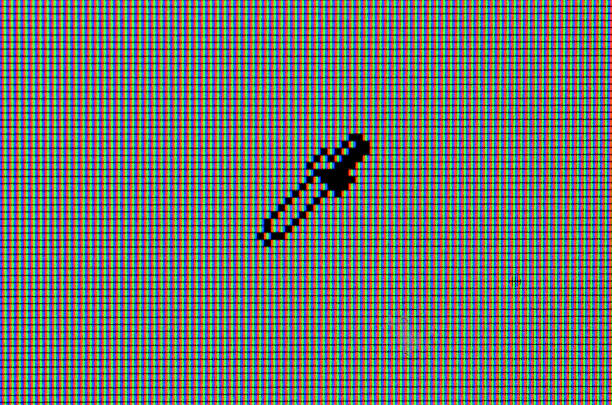 Detail of computer color dropper cursor on the RGB screen - Stock Photo