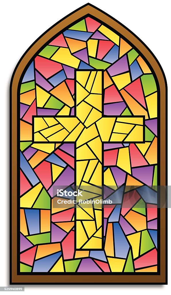 Stained Glass Window Cross Stock Illustration Download Image Now