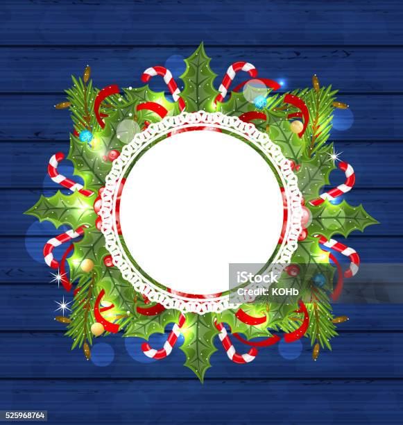 Dekorasi Liburan Natal Dengan Kartu Ucapan Ilustrasi Stok Unduh