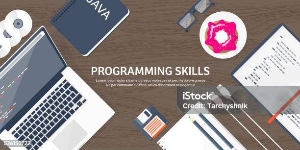 Programming Coding Flat Computing Background Code Hardware Software Web Development Stock