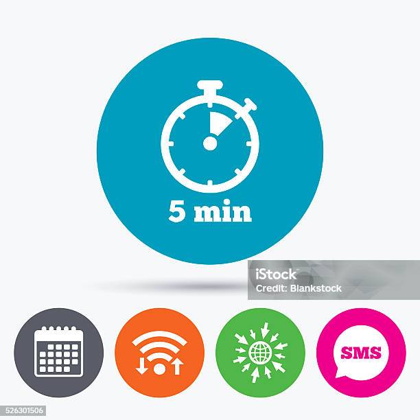 Timer Sign Icon 5 Minutes Stopwatch Symbol Stock Illustration ... Timer Sign Icon 5 Minutes Stopwatch Symbol Stock Illustration ...