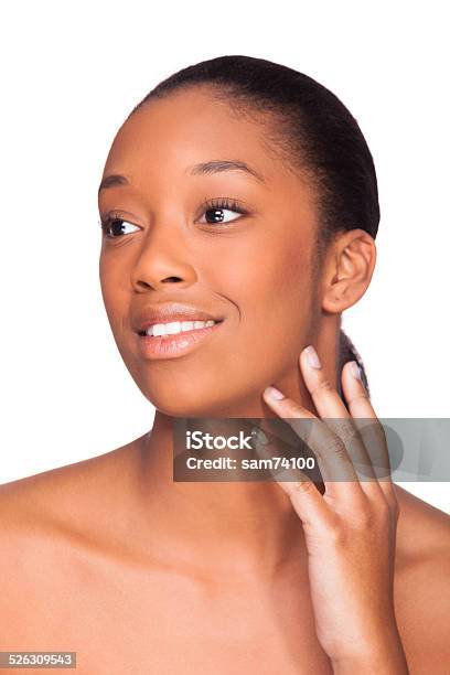 Beautiful African American Woman Face Black People Isolated Ov Stock