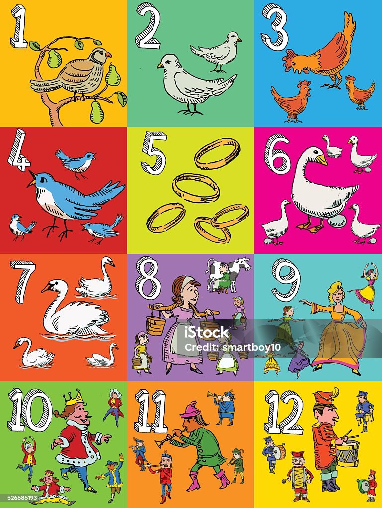 The Twelve Days Of Christmas Greeting Stock Illustration Download