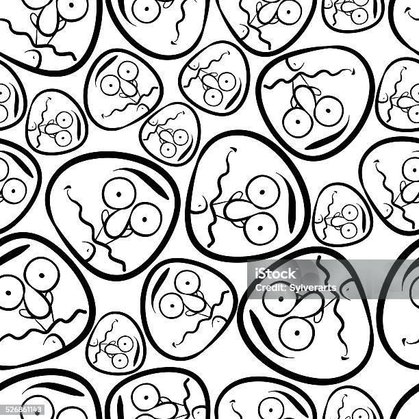 Faces Seamless Background Vector Cartoon Style Pattern向量圖形及更多一個人圖片 Istock