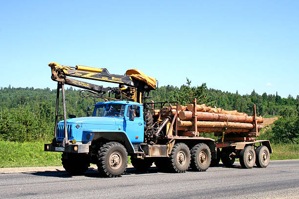 40 Big Rig Classic Semi Truck Flat Bed Trailers Carry Lumber Stock