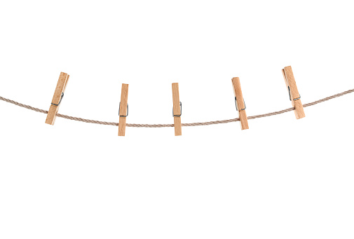 Clothespins On 로프 0명에 대한 스톡 사진 및 기타 이미지 0명 매달기 밧줄 Istock