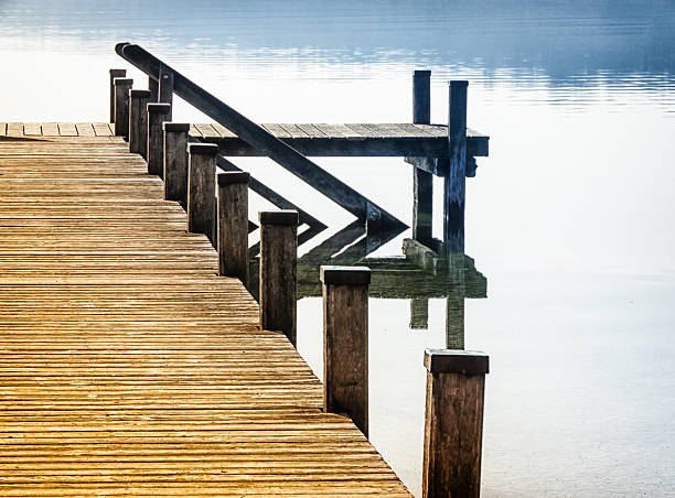 Free Stock Photo of Wooden Dock With Water and Yellow Line | Download ...