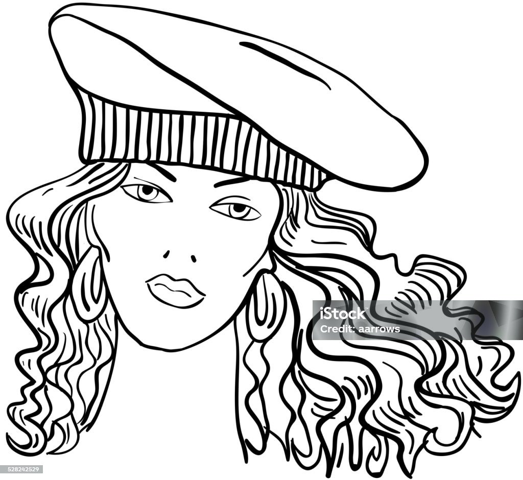 Handdrawn Fashion Model Vector Illustration Womans Face向量圖形及更多不完整圖片