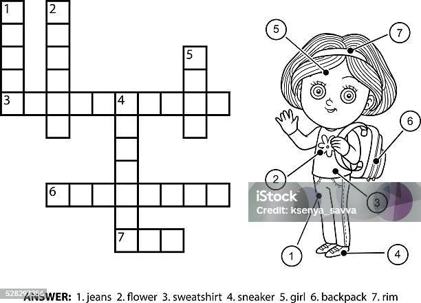 Ilustración de Crossword Vector De Incolora Niña En Edad Escolar ... Ilustración de Crossword Vector De Incolora Niña En Edad Escolar ...