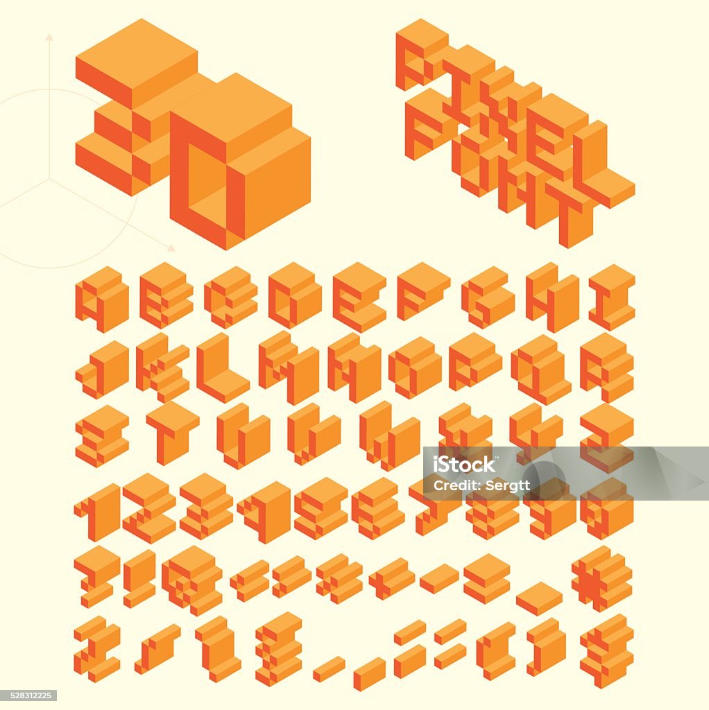 Isometric Pixel Font Vector Letters Alphabet Stock Illustration ... Isometric Pixel Font Vector Letters Alphabet Stock Illustration ...