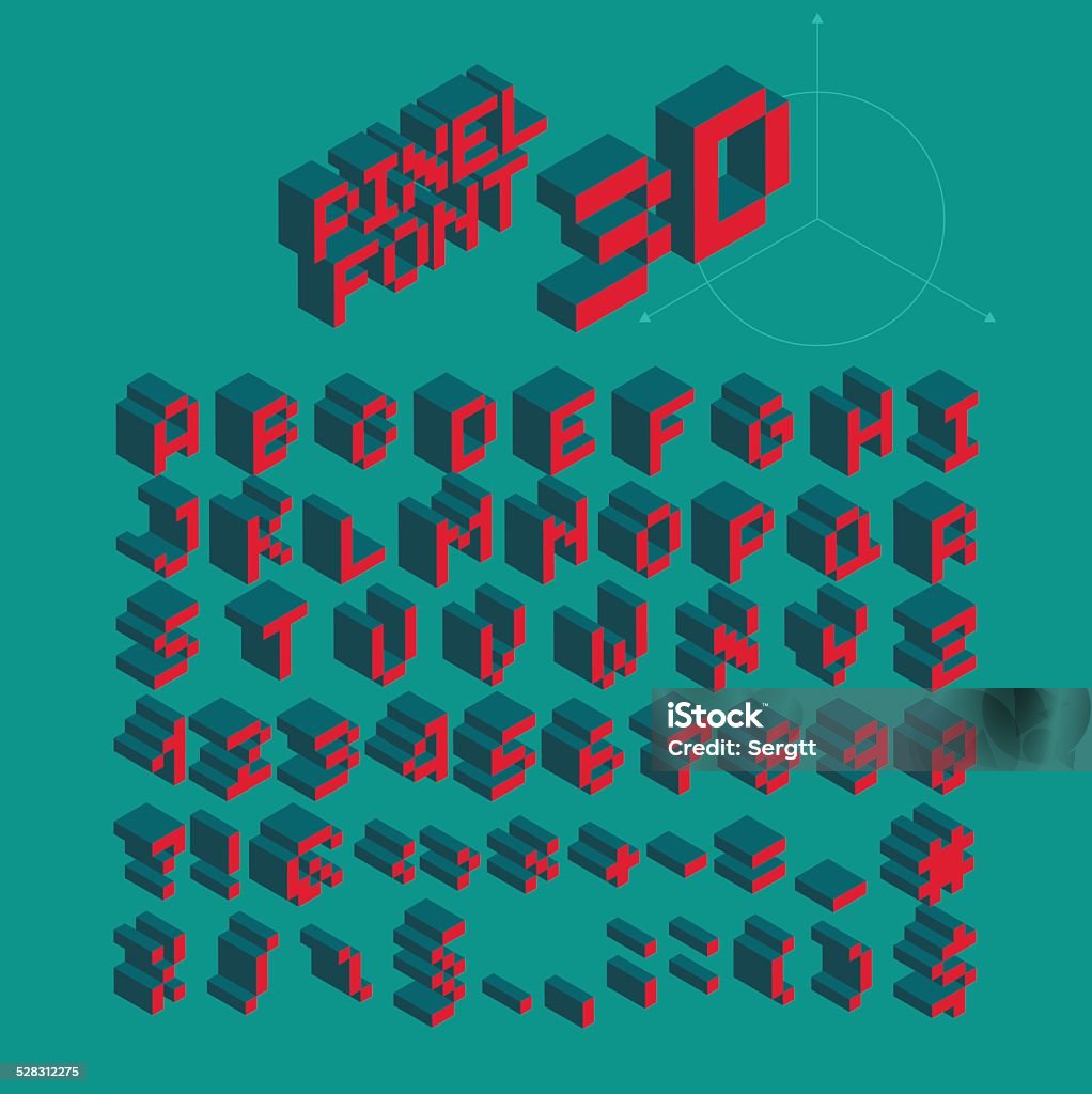 Isometric Pixel Font Vector Letters Alphabet Stock Illustration ... Isometric Pixel Font Vector Letters Alphabet Stock Illustration ...