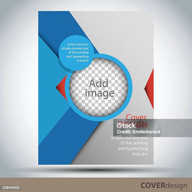 Brosur Vektor Selebaran Templat Desain Sampul Dengan Segitiga Biru