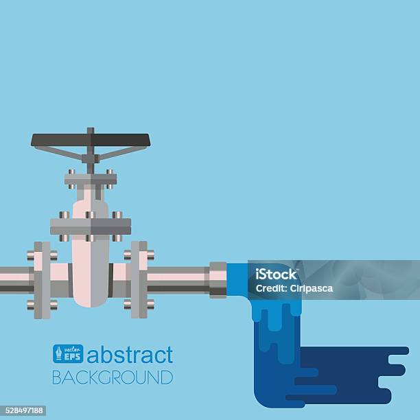 Background Water Supply With Pipe Valve On The Pipe向量圖形及更多水質淨化廠圖片 Istock