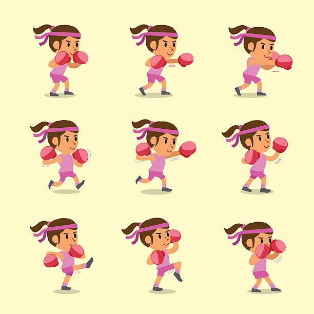 410 Female Kickboxing Stock Illustrations Royalty Free Vector