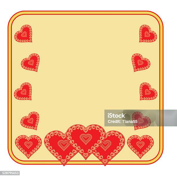 Valentine Day Frame Of Heart Gold Background Vector向量圖形及更多心型圖片 Istock