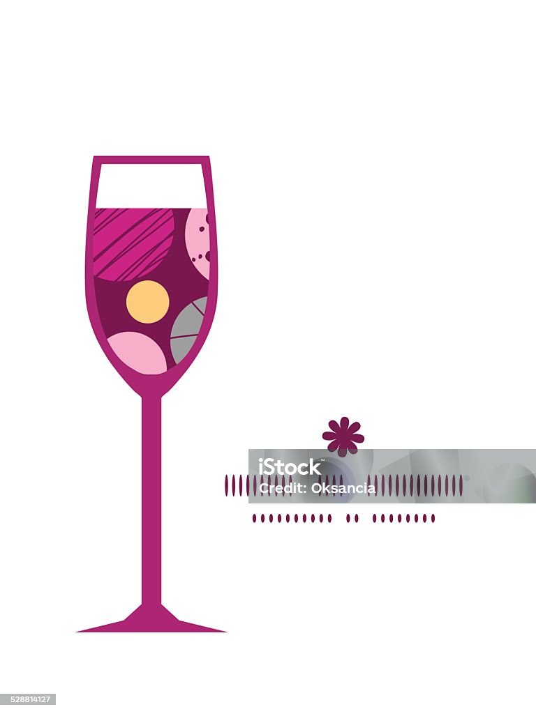 Vektor Abstrakt Strukturierten Silhouette Wein Glas Blasen Musterrahmen