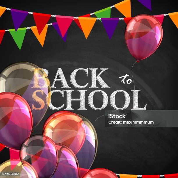 Back To School Educational Illustration With Blackboard Texture向量圖形及更多