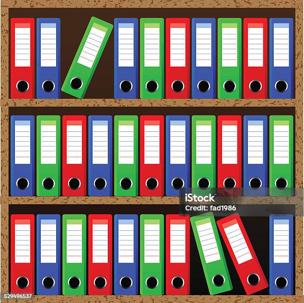 File Folders Standing On The Shelves向量圖形及更多一個物體圖片 一個物體 作品展示包 個人備忘錄