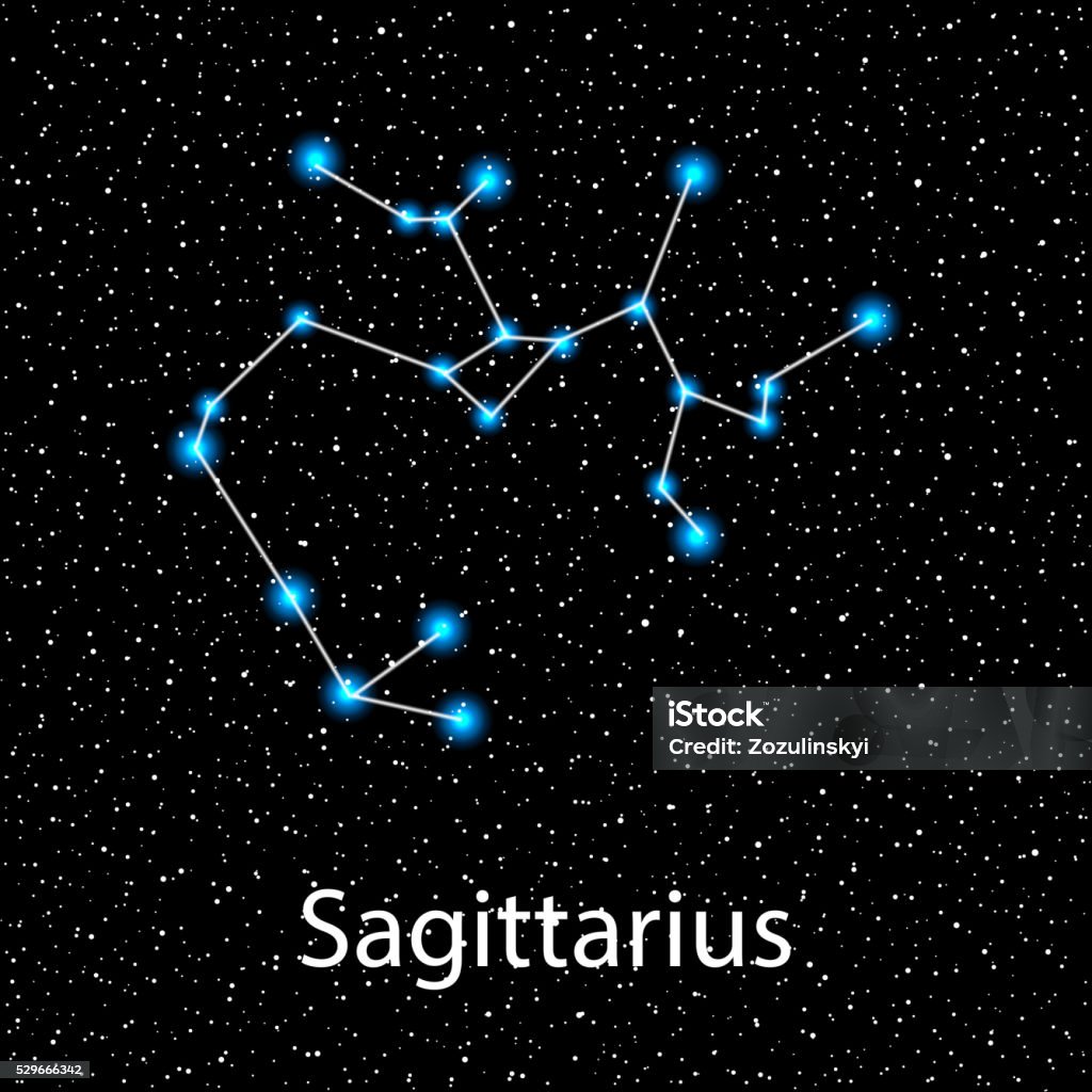 Sagittarius Vector Zodiac Sign Bright Stars Stock Illustration ... Sagittarius Vector Zodiac Sign Bright Stars Stock Illustration ...
