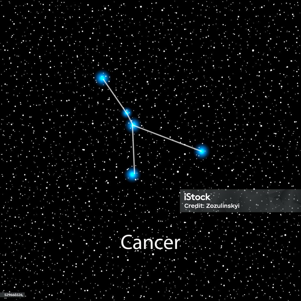 Cancer Vector Zodiac Sign Bright Stars Stock Illustration Download