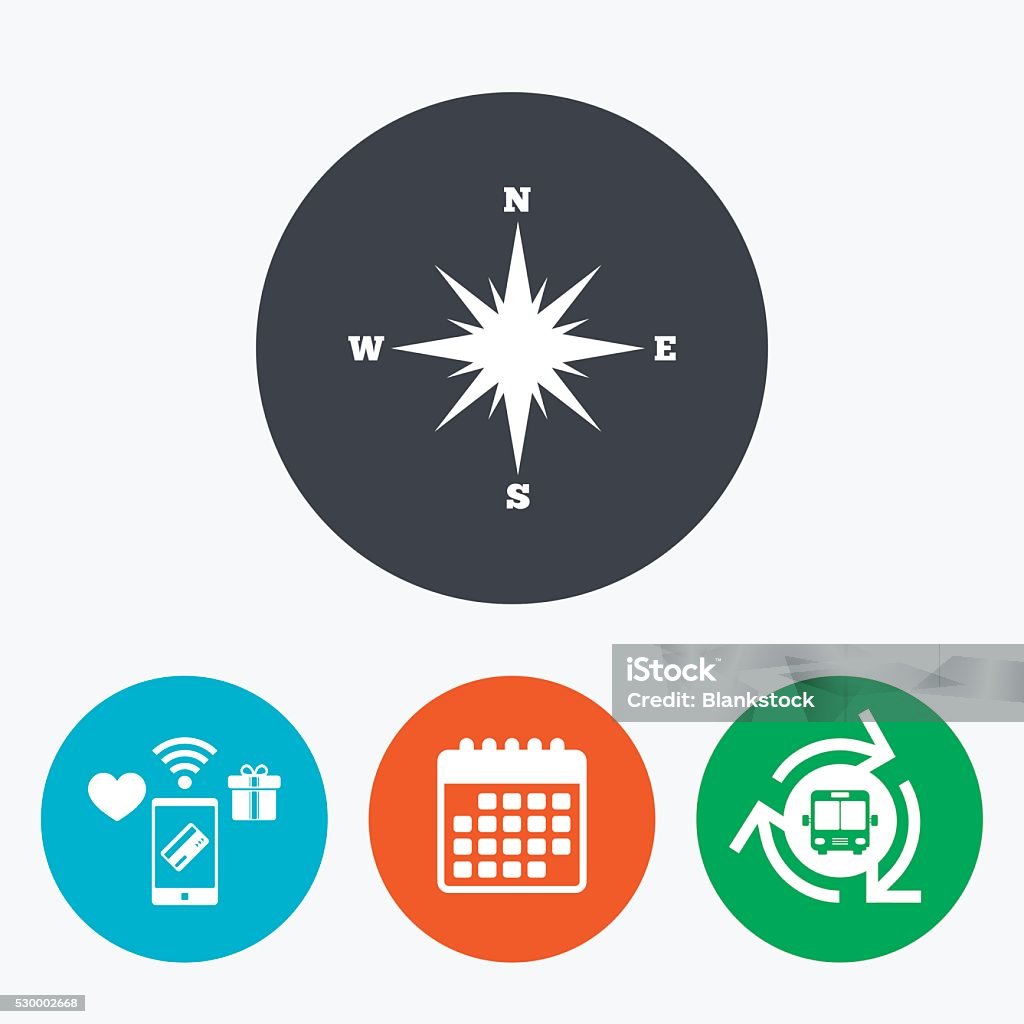Compass Signe Icône Windrose Symbole De Navigation Vecteurs Libres De