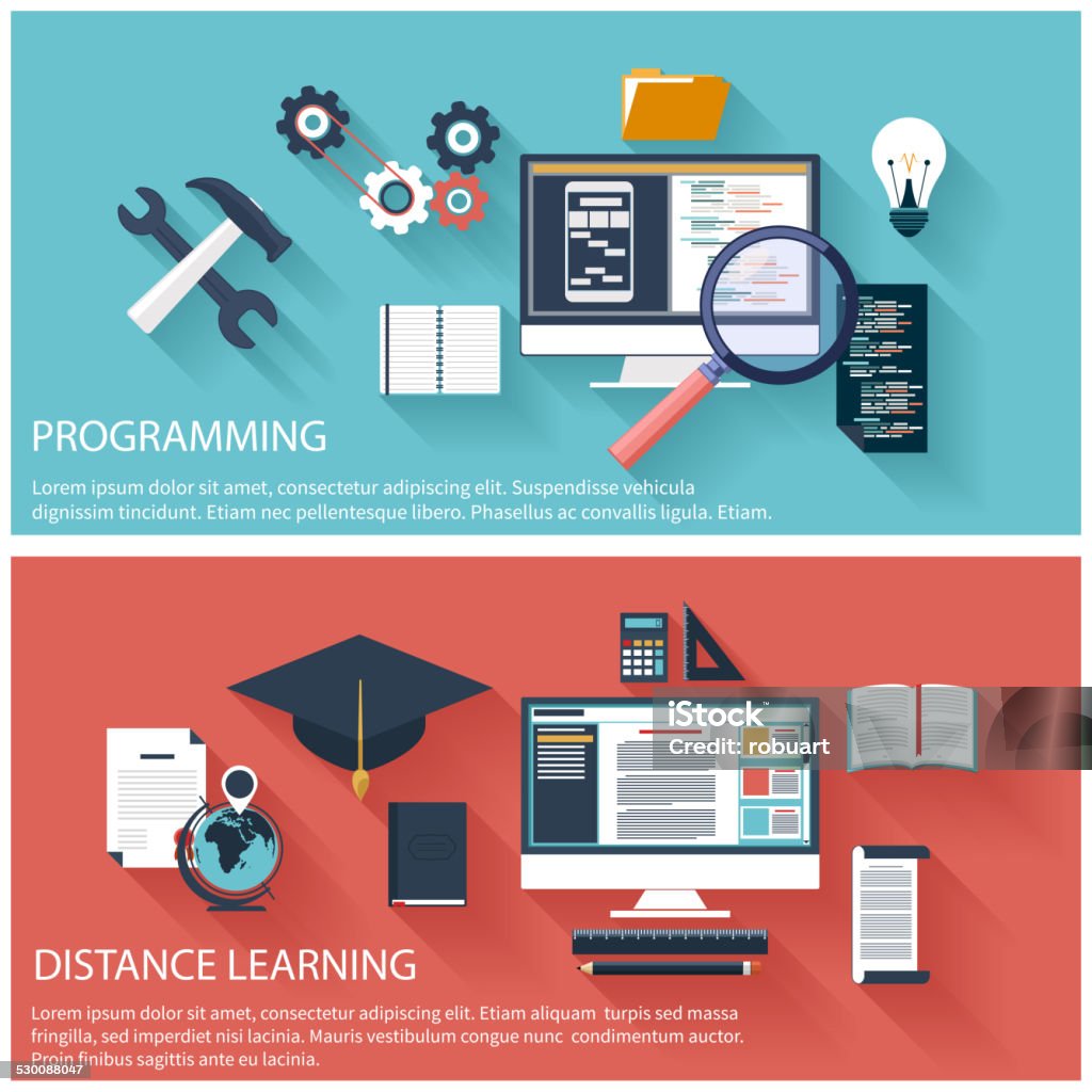 Concept Of Program Coding And Distance Education向量圖形及更多php 程式語言圖片