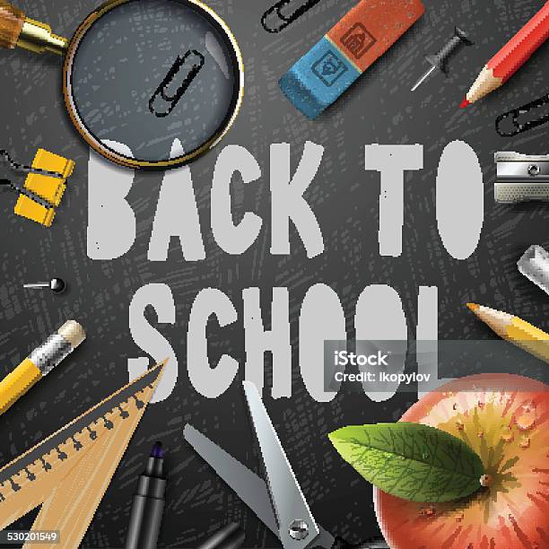 Back To School 분필 그림이요 템플릿 초중고에 공급 장치 공예에 대한 스톡 벡터 아트 및 기타 이미지 공예 교사