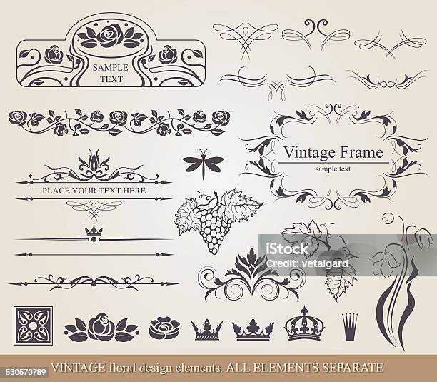 Calligraphic 디자인 요소가 있습니다 눈금자에 대한 스톡 벡터 아트 및 기타 이미지 눈금자 라벨 메뉴판 Istock